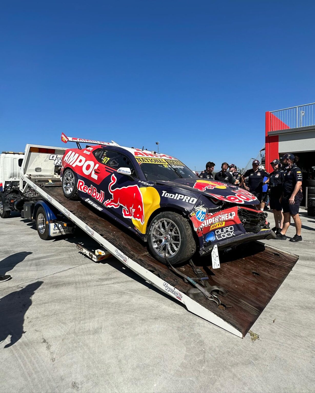 Huge crash for 97 Red Bull Ampol Racing during Testing