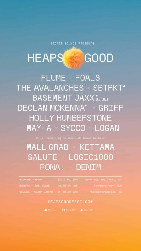Heaps Good Lineup: Flume, Foals and Avalanches to kick off 2024
